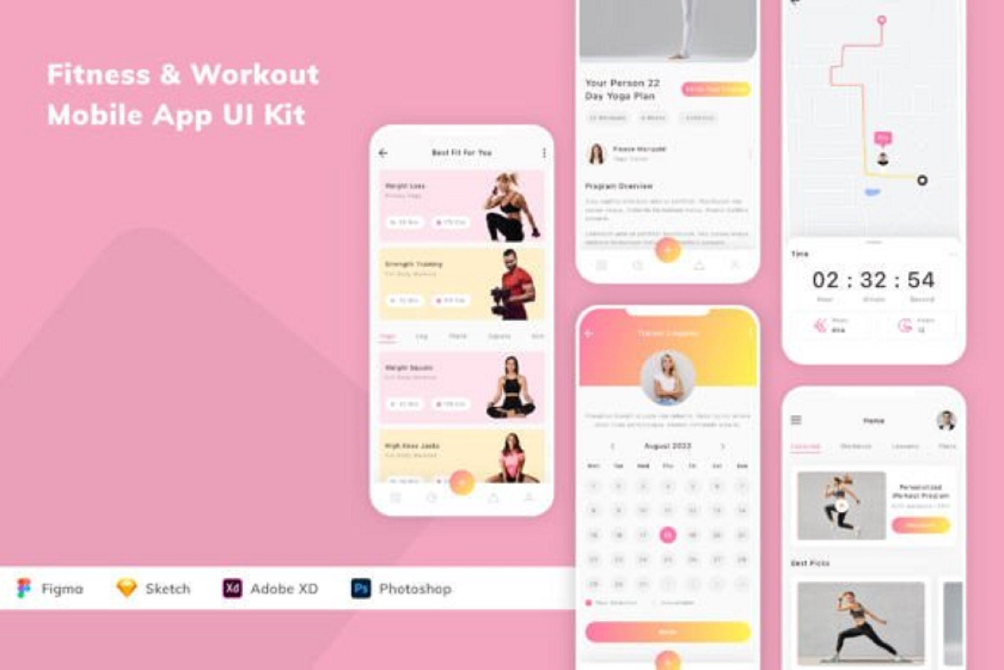 Fitness-workout-mobile-app-ui-kit-graphics - Etsy
