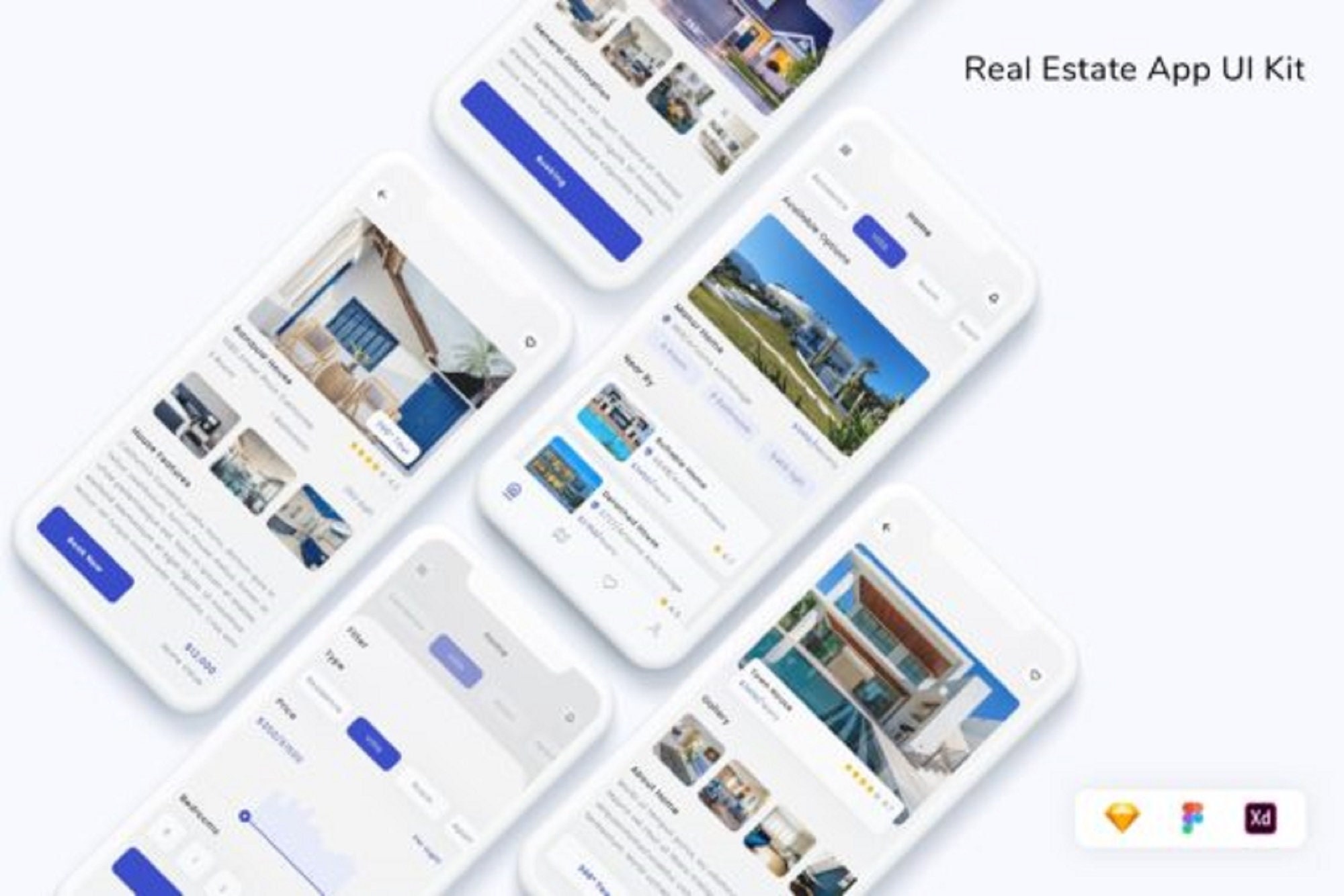 Real-estate-app-ui-kit-graphics - Etsy