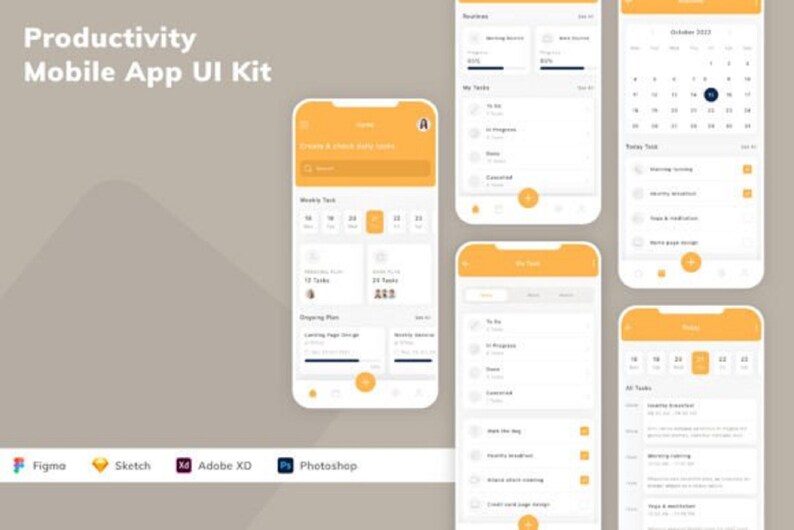 Productivity-mobile-app-ui-kit-graphics - Etsy Productivity-mobile-app-ui-kit-graphics - Etsy