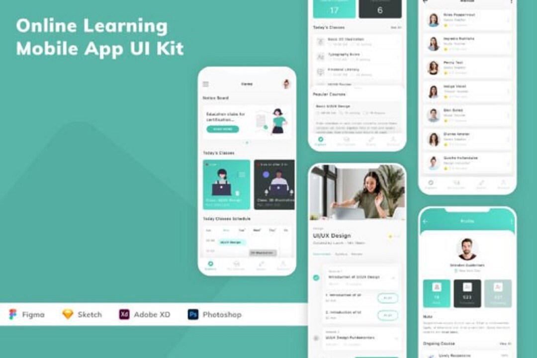Online-learning-mobile-app-ui-kit-graphics - Etsy