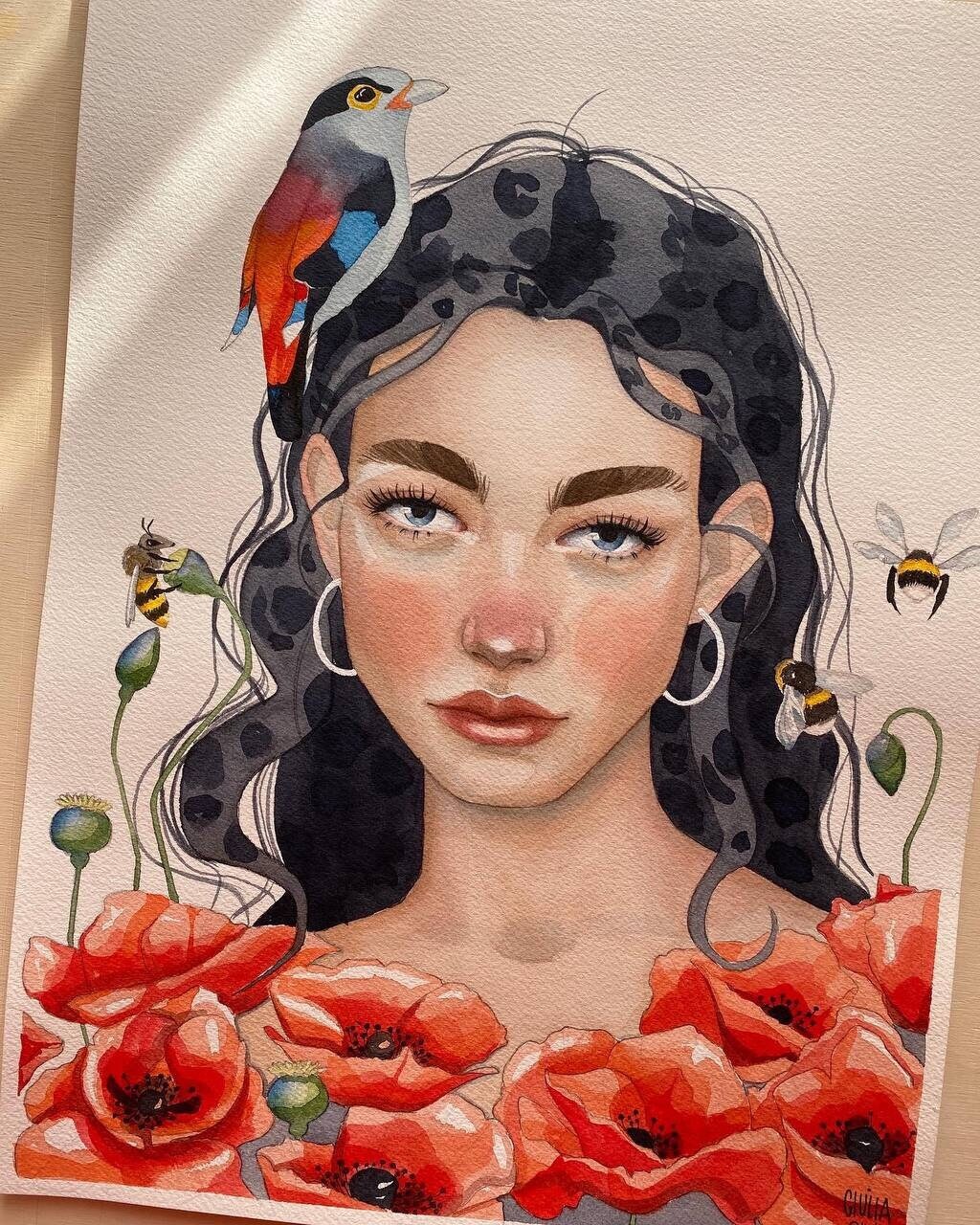 Amanda, Limited Edition Art Print, Watercolor by Giulia Riva ...