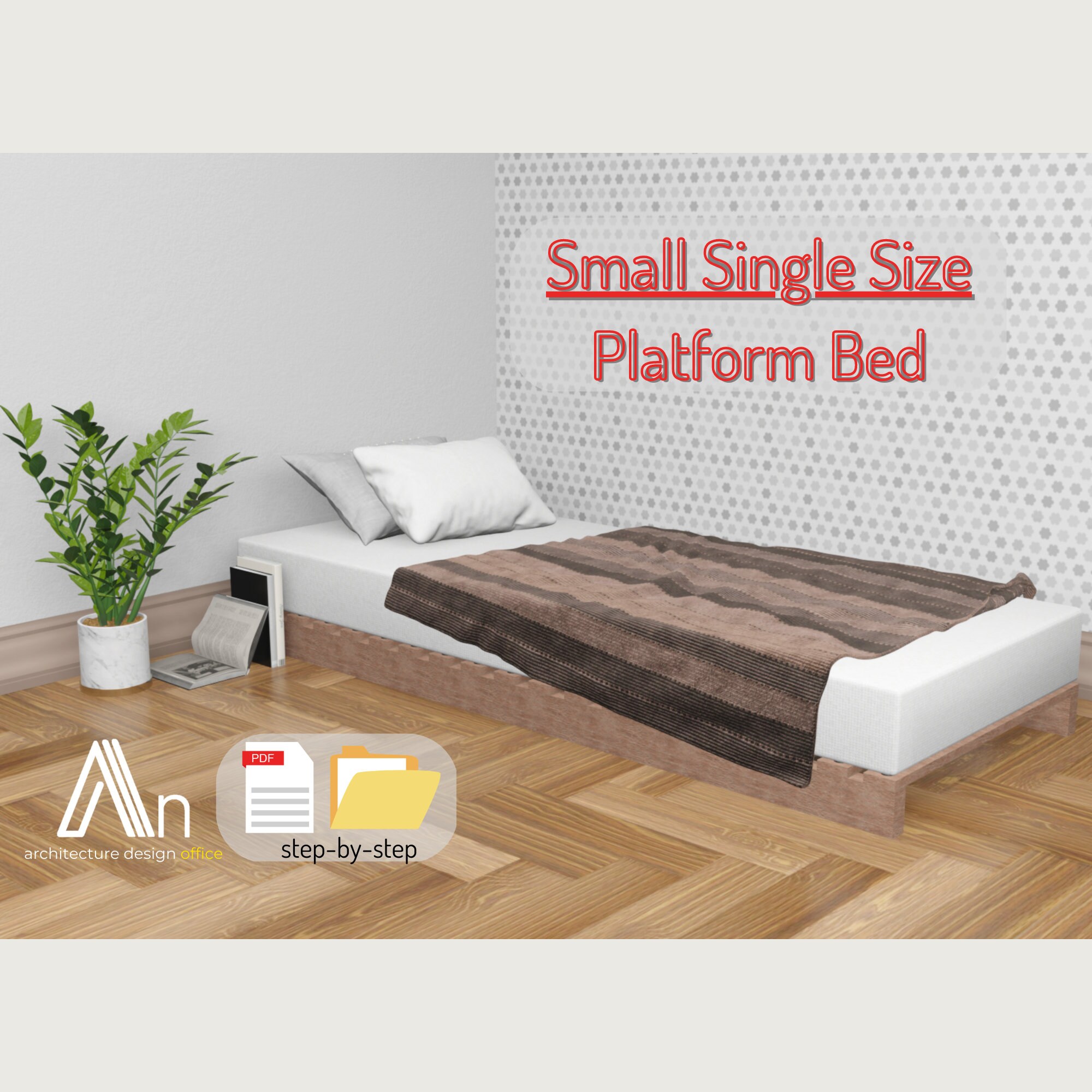 Small Single Size Platform Bed Build Plan I Kid Bed Plan I Woodworking ...