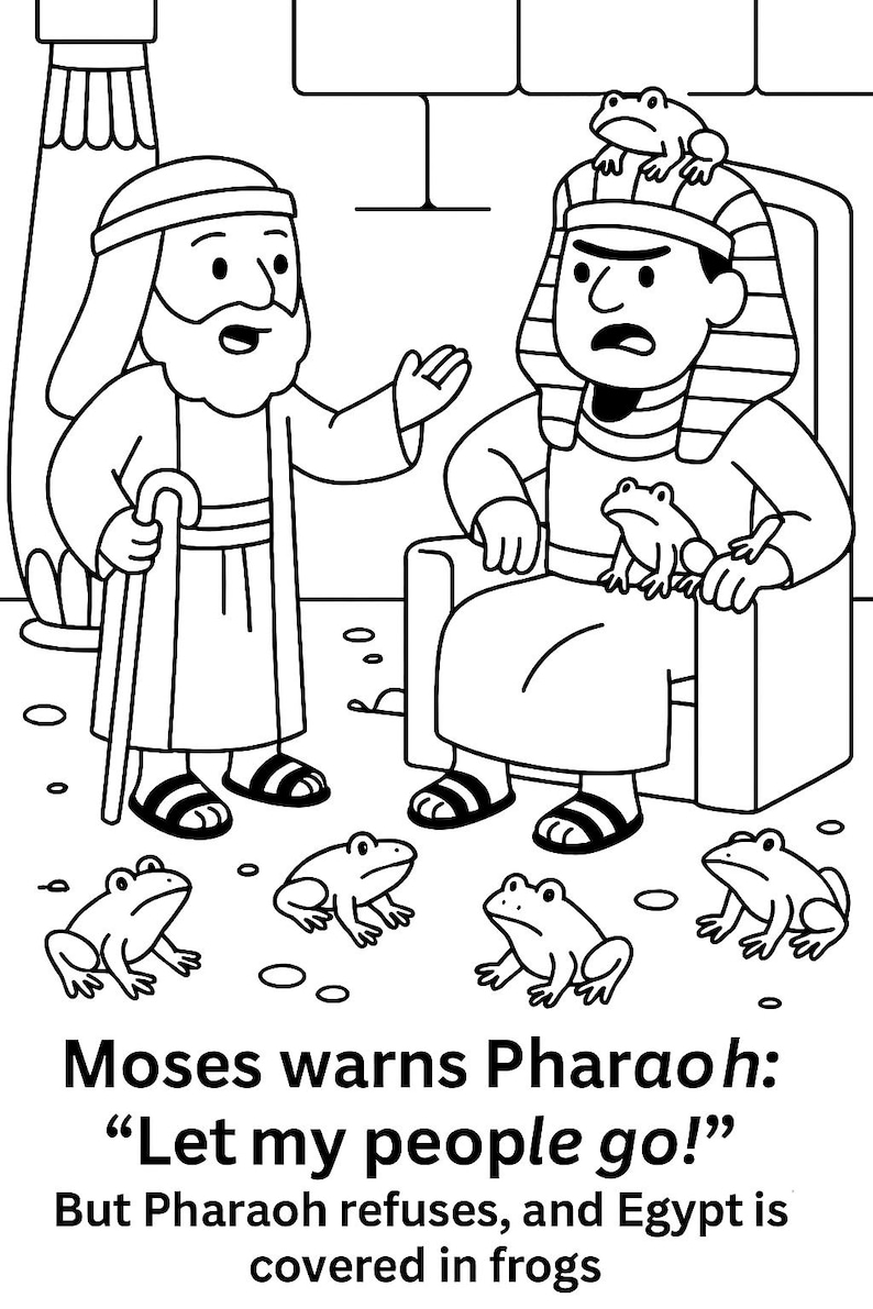 Moses Story Coloring Pages - Etsy