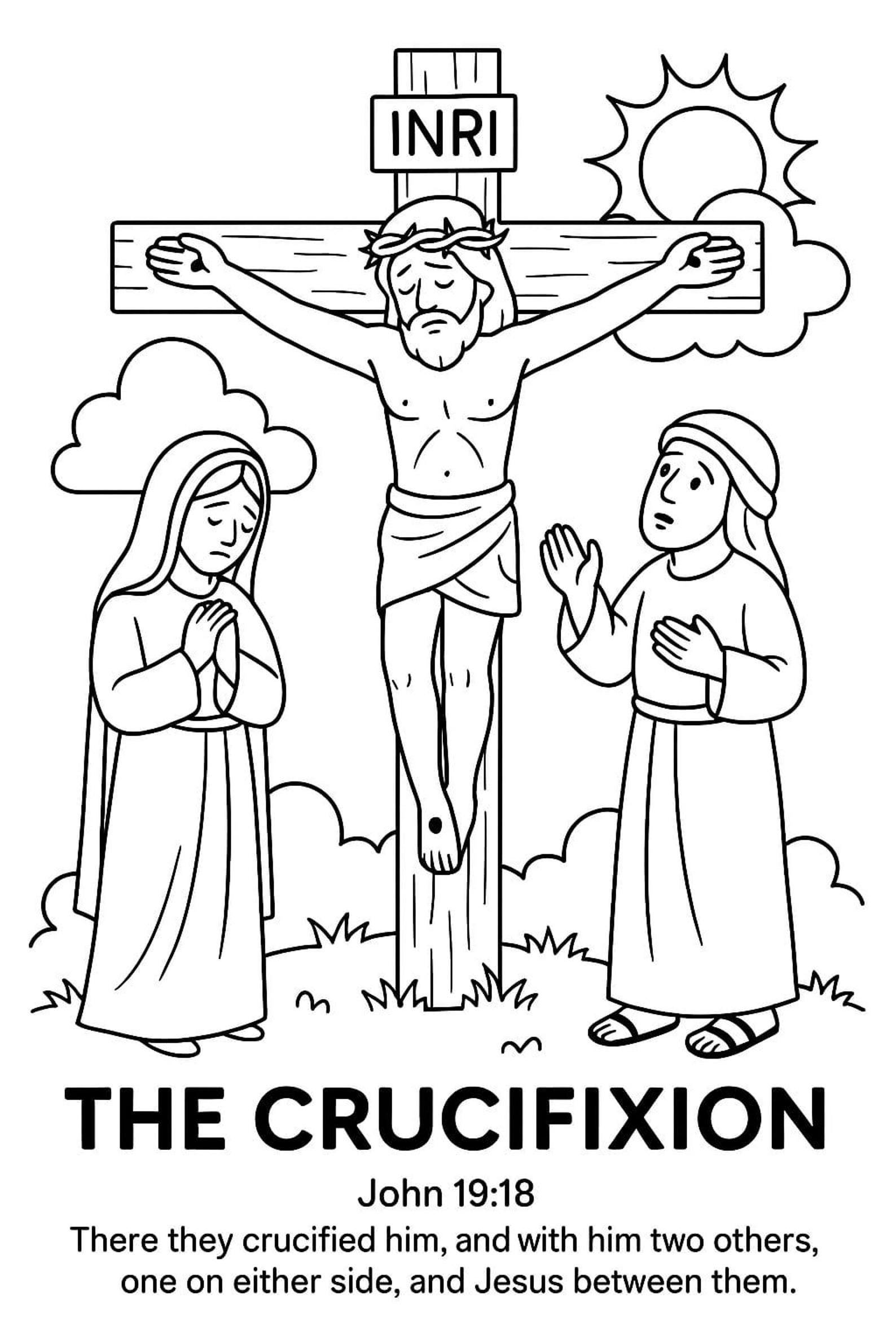 Easter Bible Story Coloring Pages for Kids – 9 Printable Christian ...