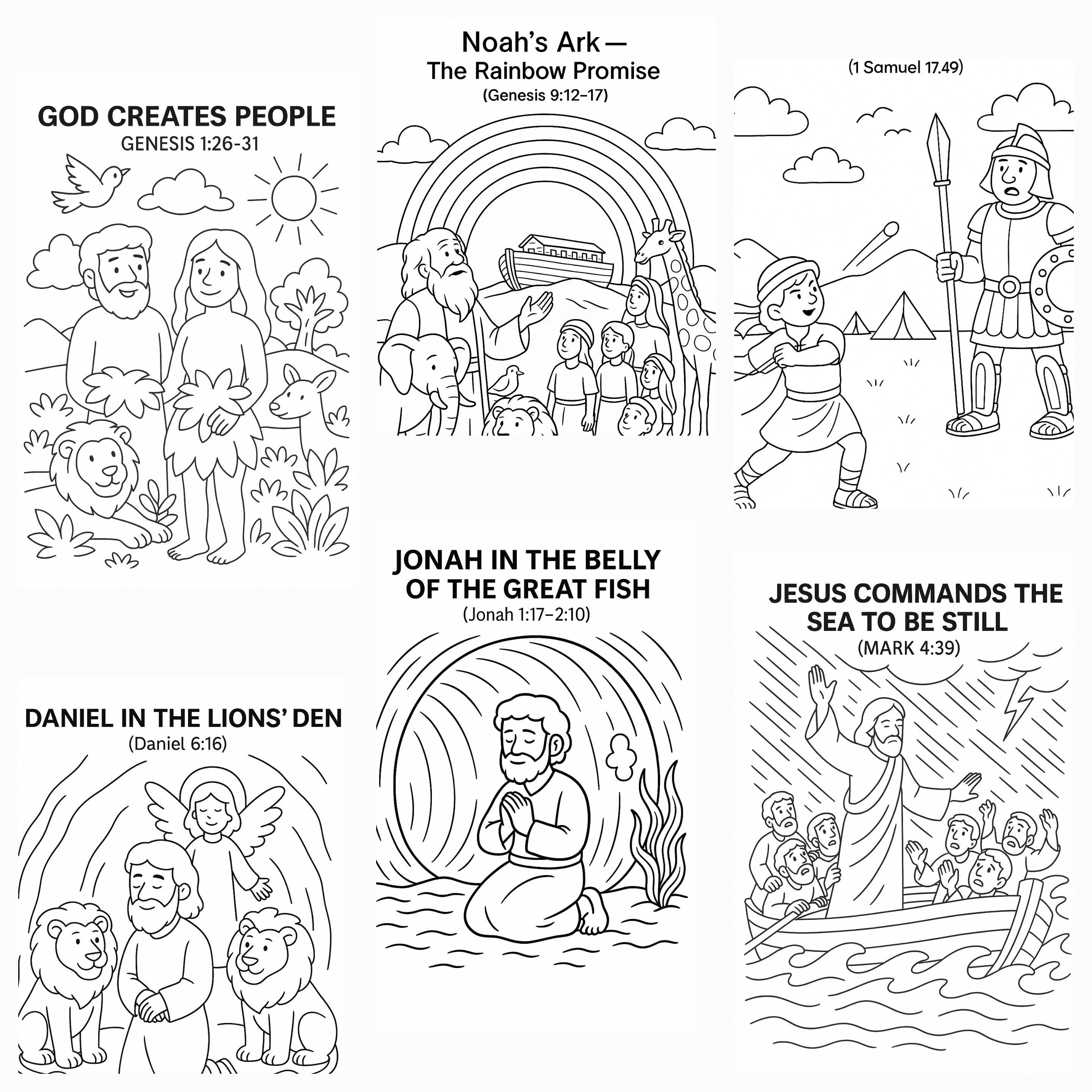 Bible Story Mini Series Coloring Pages 19 to Complete. - Etsy