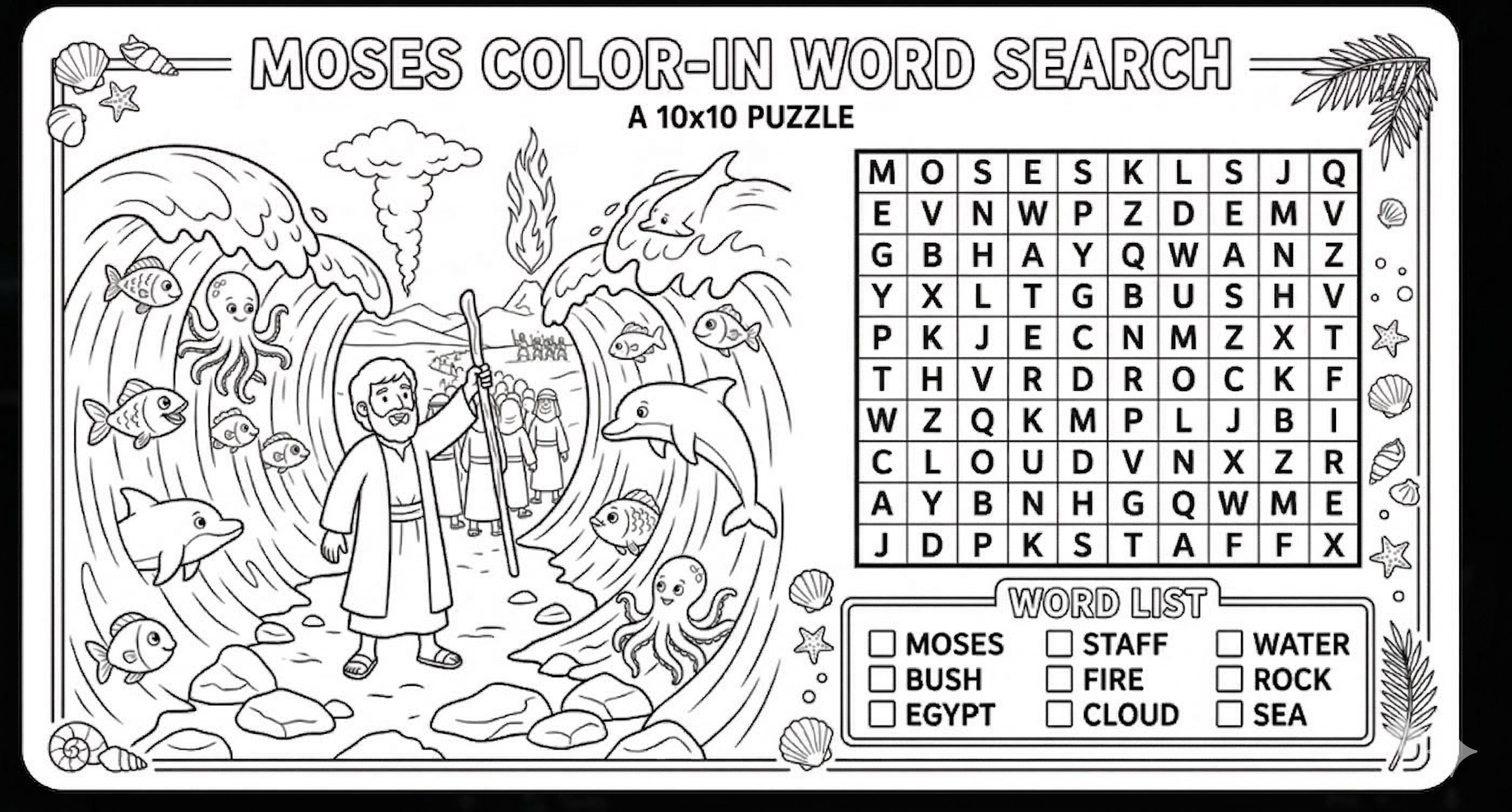 Bible Story Word Search & Coloring Pages | Printable Sunday School ...