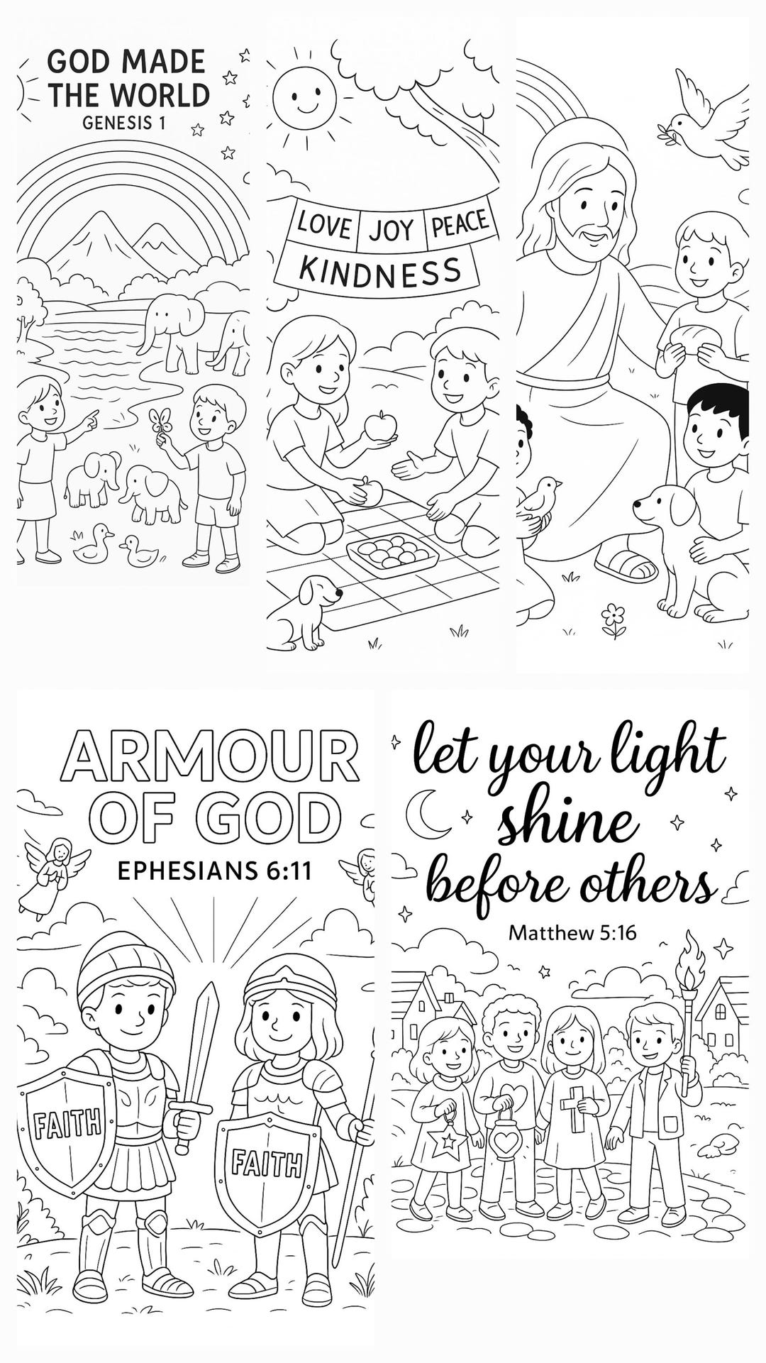 Shine Your Light – Christian Colouring Pages for Kids (digital Download ...