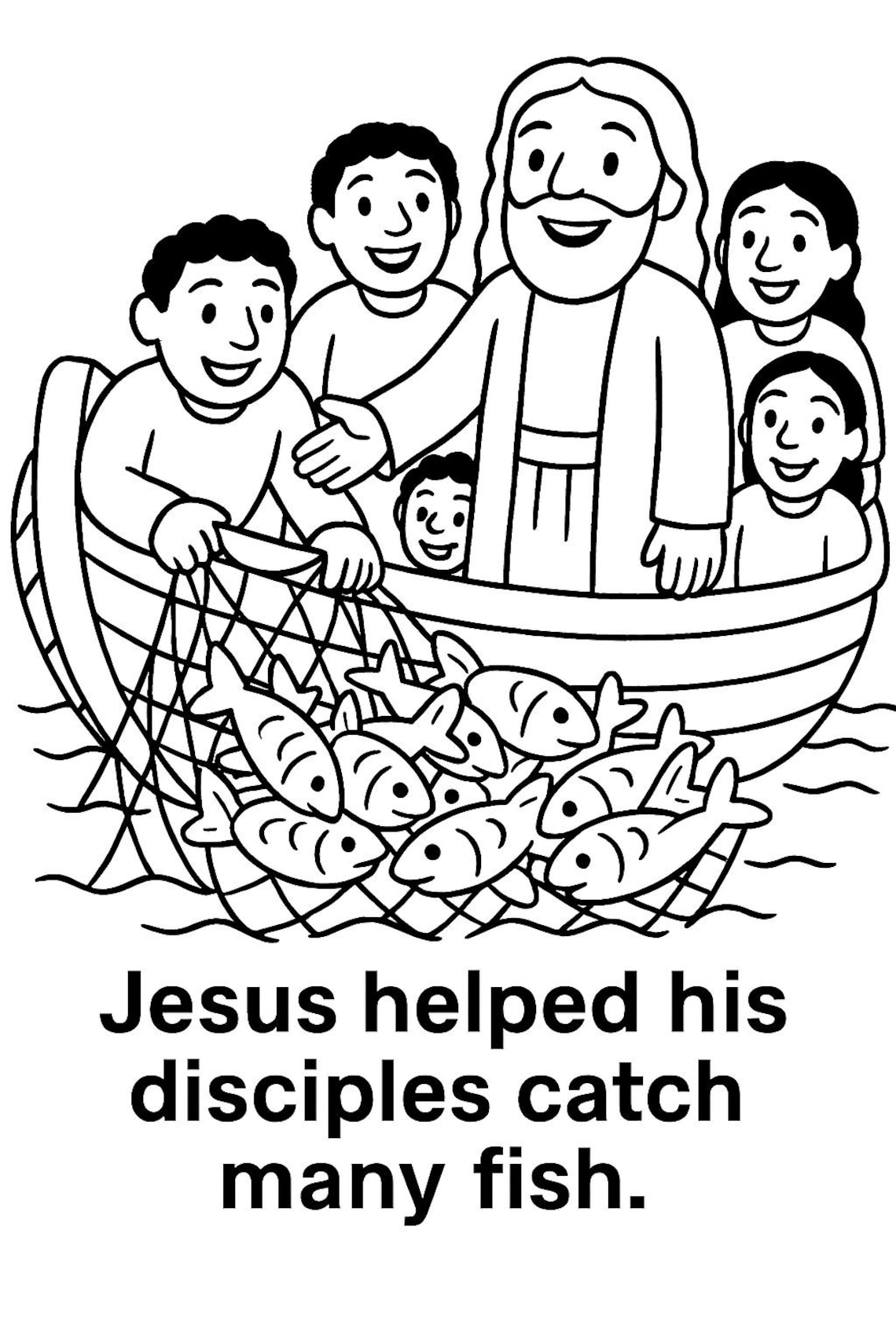 Miracle of Jesus Coloring Pages | Christian Bible Story Printables ...