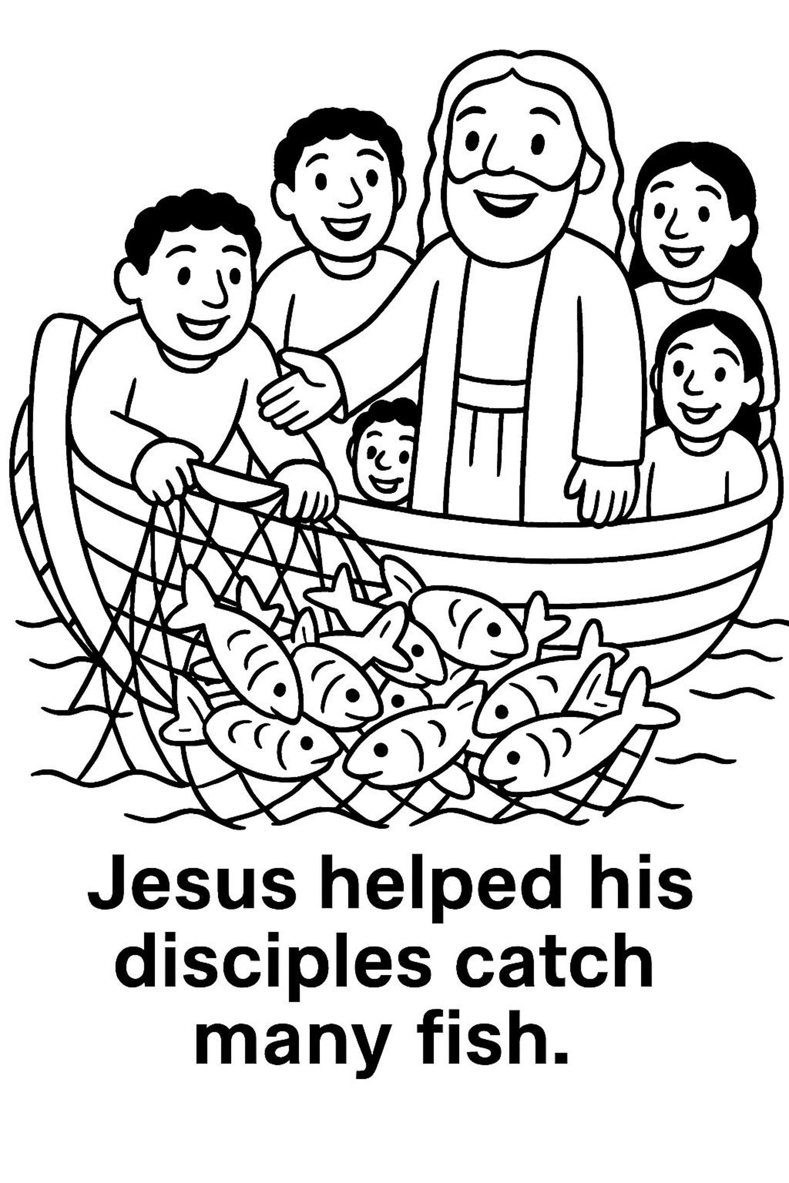 Miracle of Jesus Coloring Pages | Christian Bible Story Printables ...