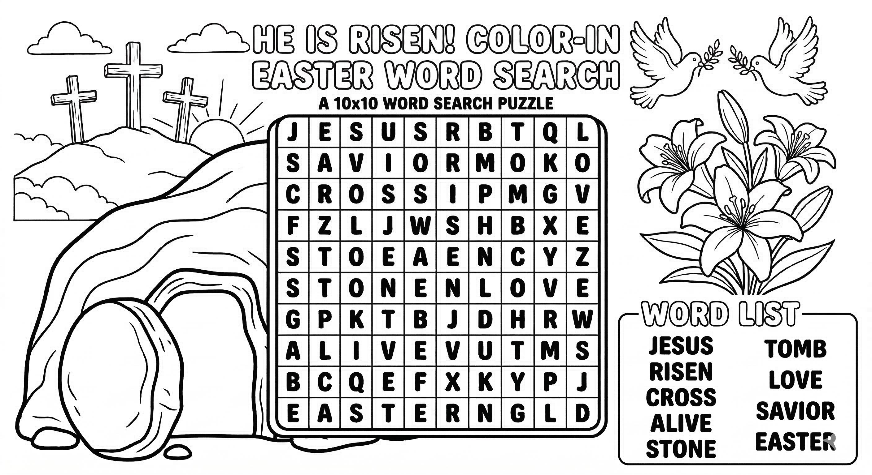 Bible Story Word Search & Coloring Pages | Printable Sunday School ...
