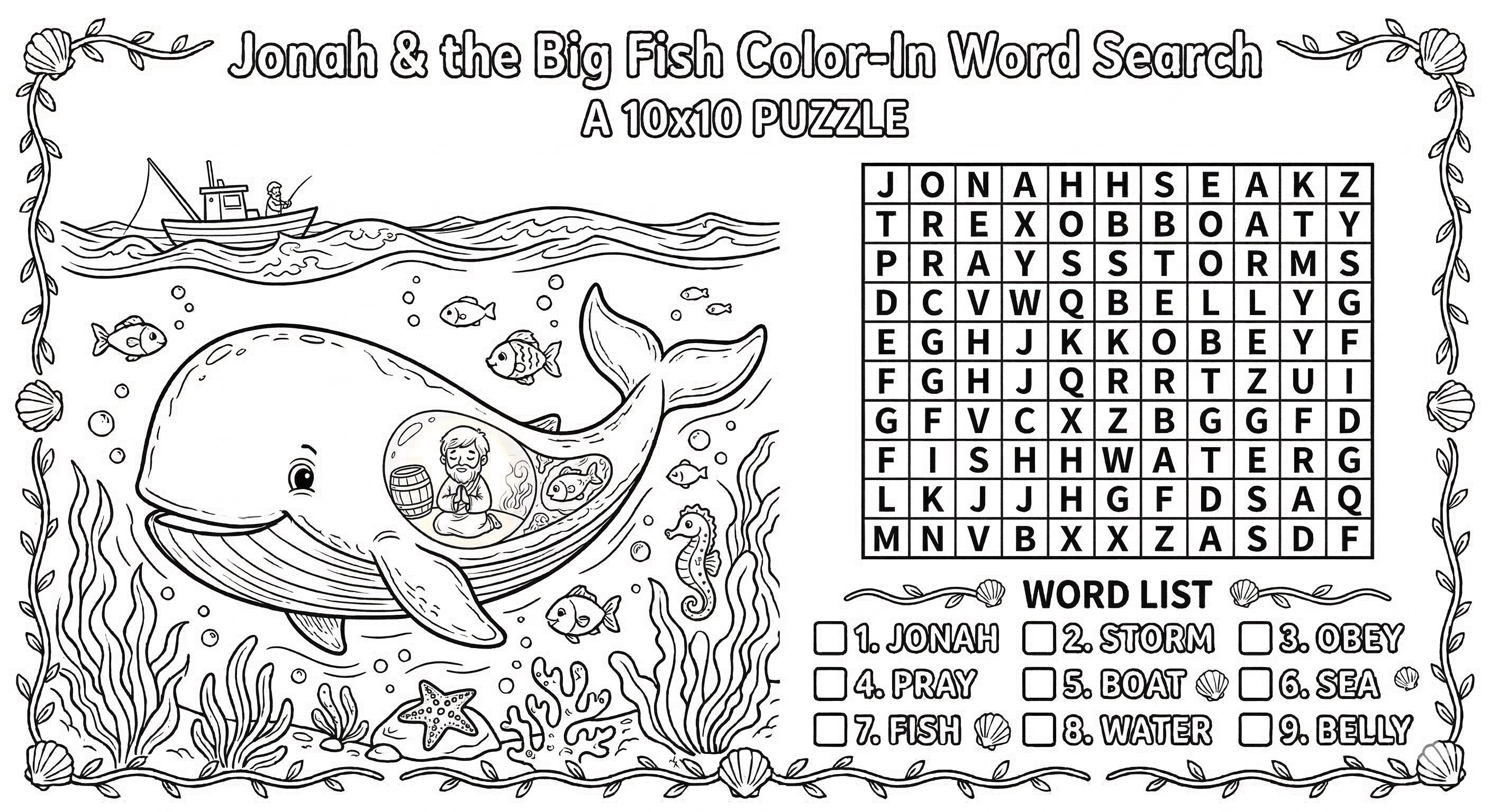 Bible Story Word Search & Coloring Pages | Printable Sunday School ...