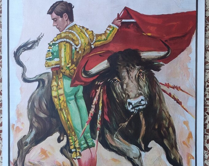 Original Spanish Vintage POSTER Plaza De Toros Chelva Spain Torero ...
