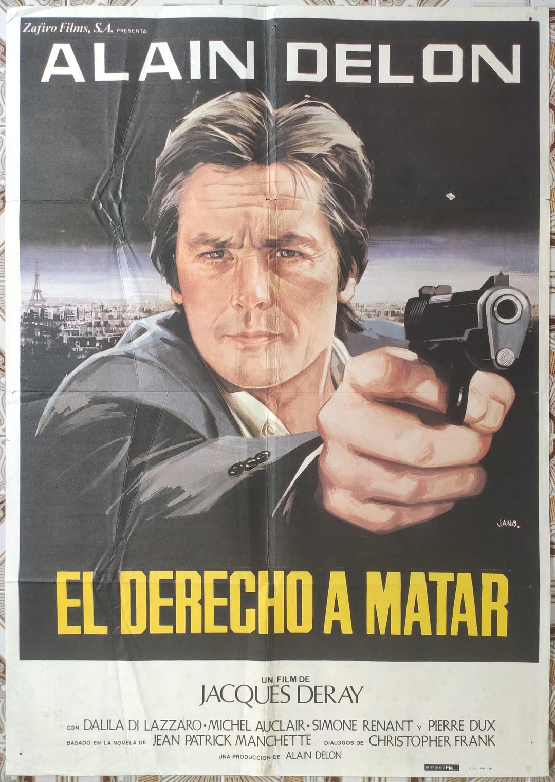 1982 Original Spanish Movie POSTER Three Men to Kill Alain Delon French ...