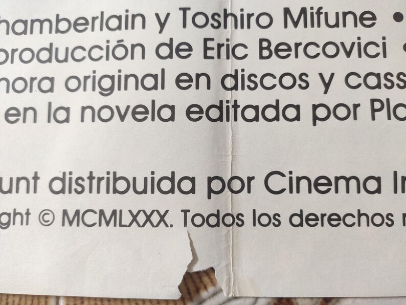 100x70 Original Spanish Movie POSTER Shogun Chamberlain Toshiro Mifune ...