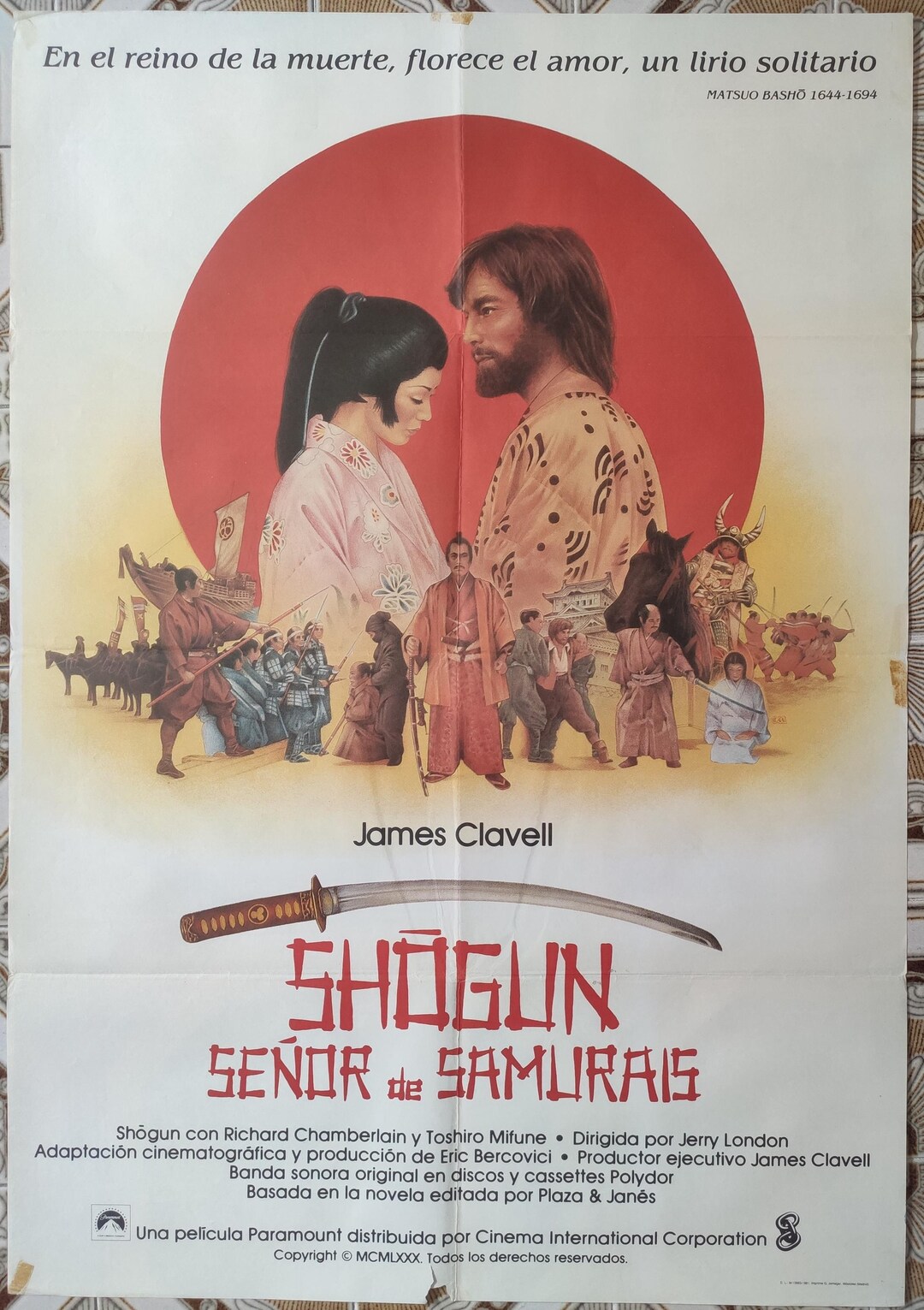 100x70 Original Spanish Movie POSTER Shogun Chamberlain Toshiro Mifune ...