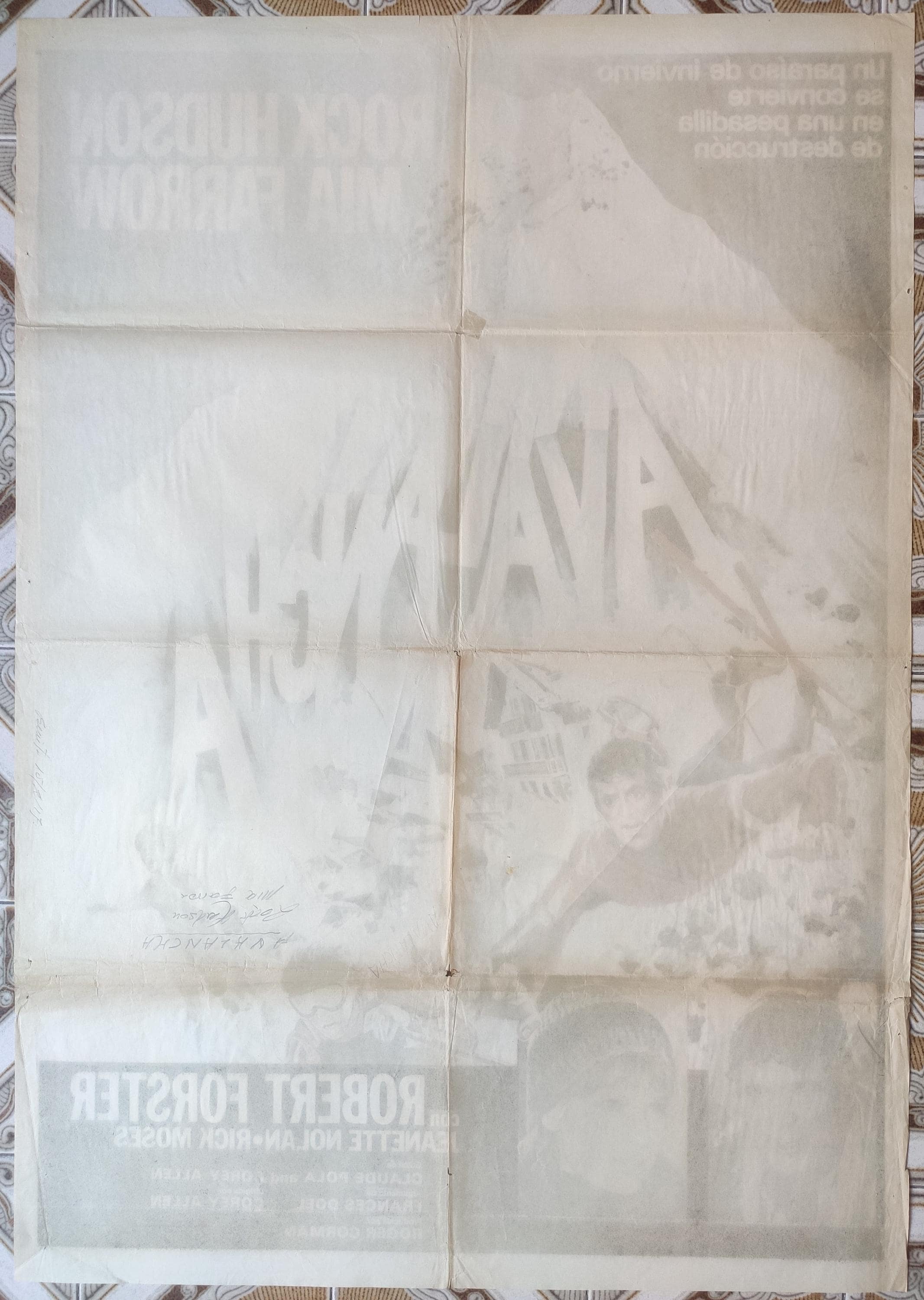 1978 Original Spanish Movie POSTER Avalanche Rock Hudson Mia Farrow ...