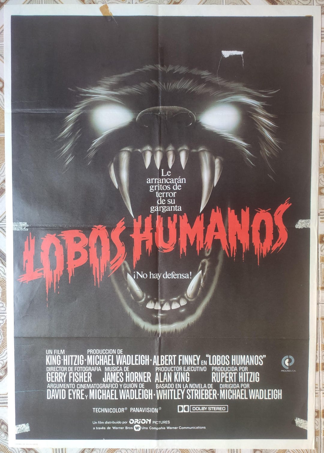 100x70 Original Spanish Movie POSTER Lobos Humanos Wolfen US Terror ...