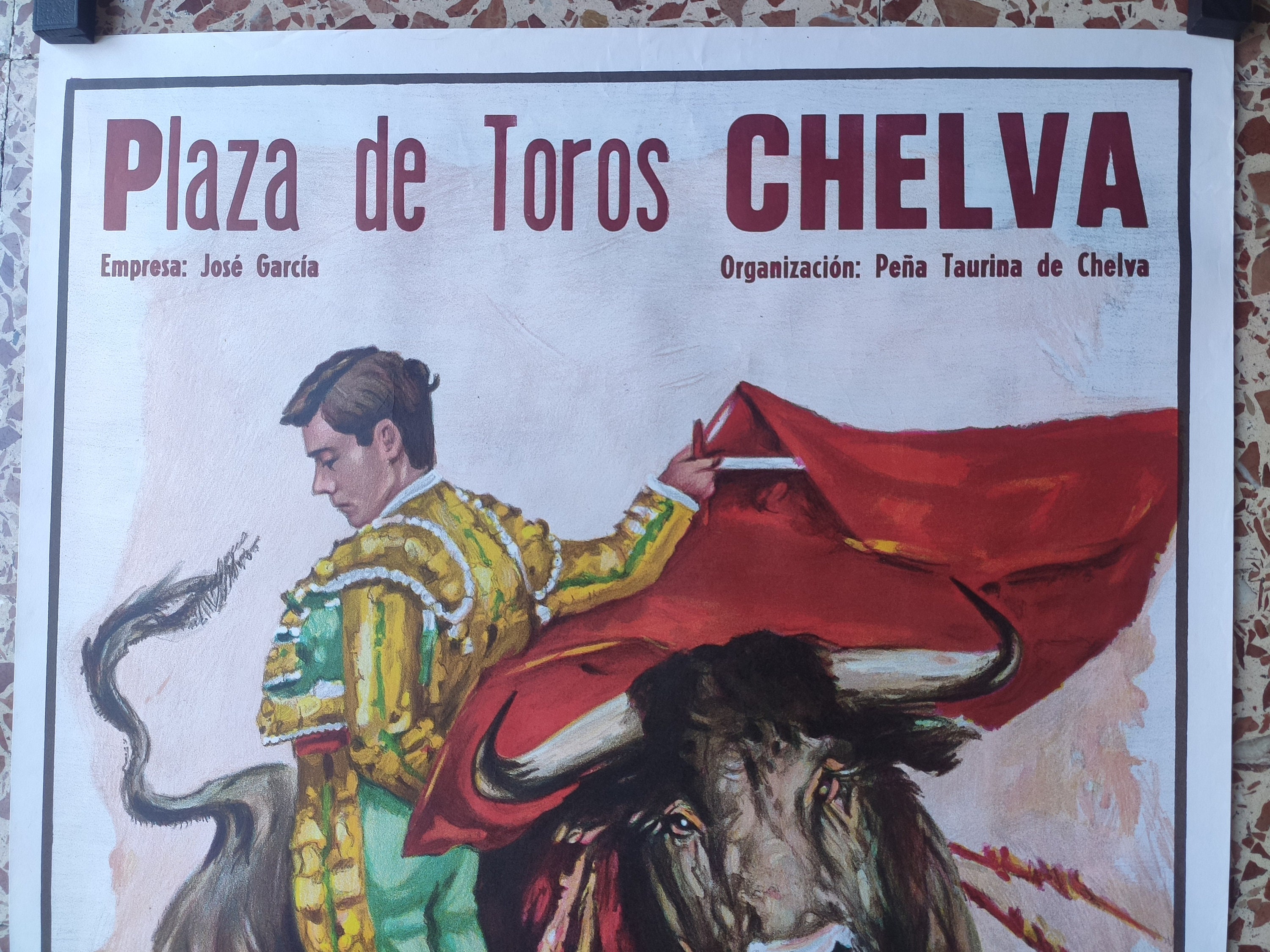 Original Spanish Vintage POSTER Plaza De Toros Chelva Spain Torero ...