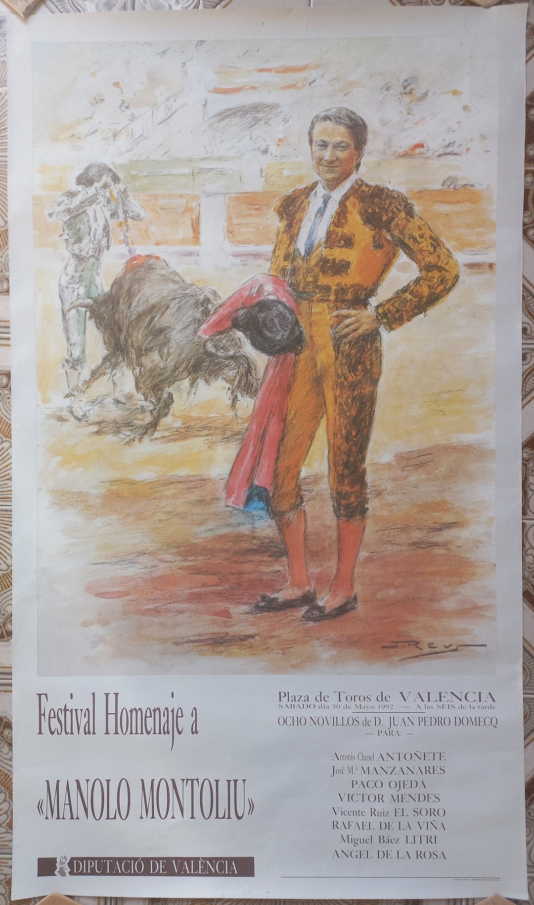 1992 Original Spanish Vintage POSTER Toros Valencia Corrida Spain ...