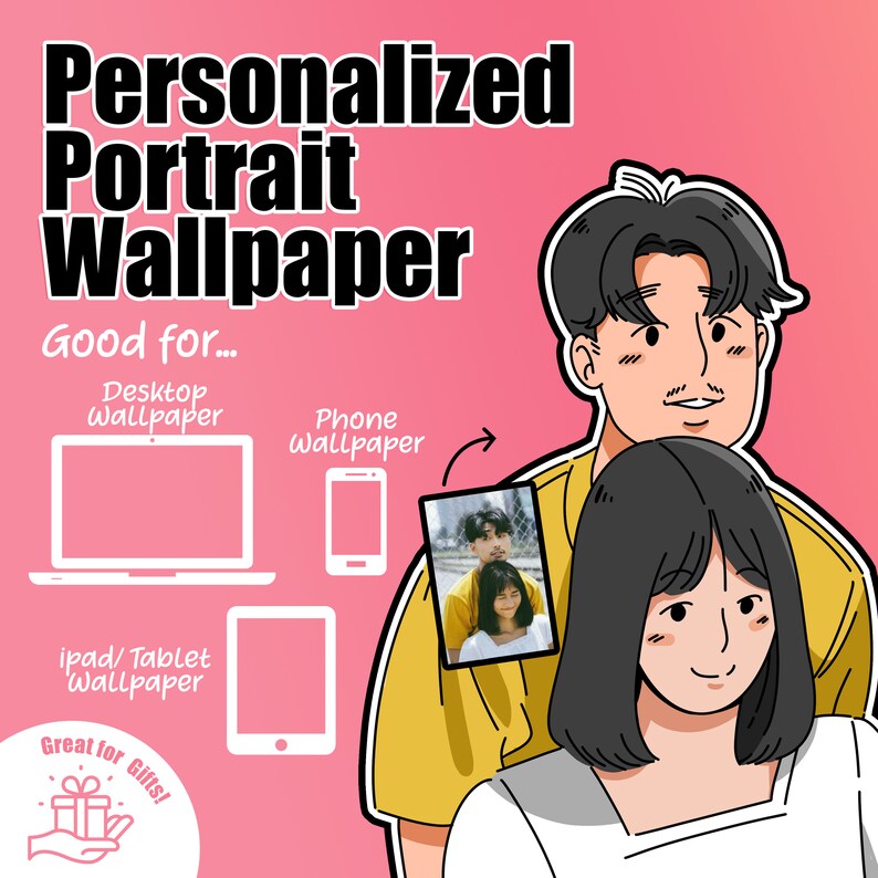 Personalized Portrait Wallpaper, Customized Phone Wallpaper, Customized ...