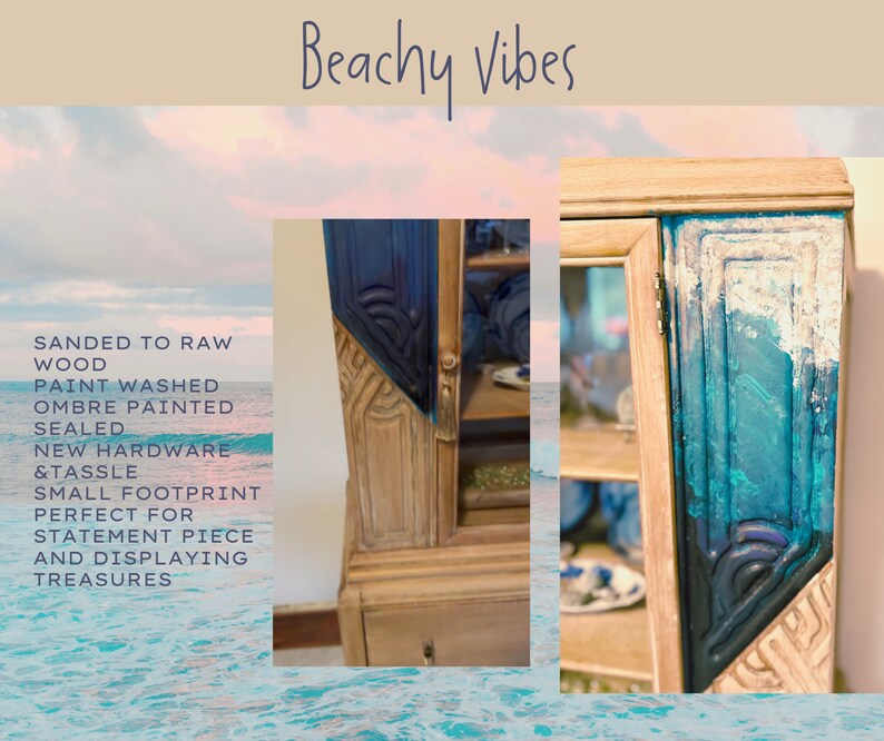 Coastal Boho Ocean Themed Curio - Etsy