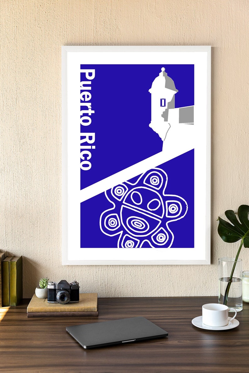 Puerto Rico Wall Art, El Morro Minimalist Print, Vector Style ...