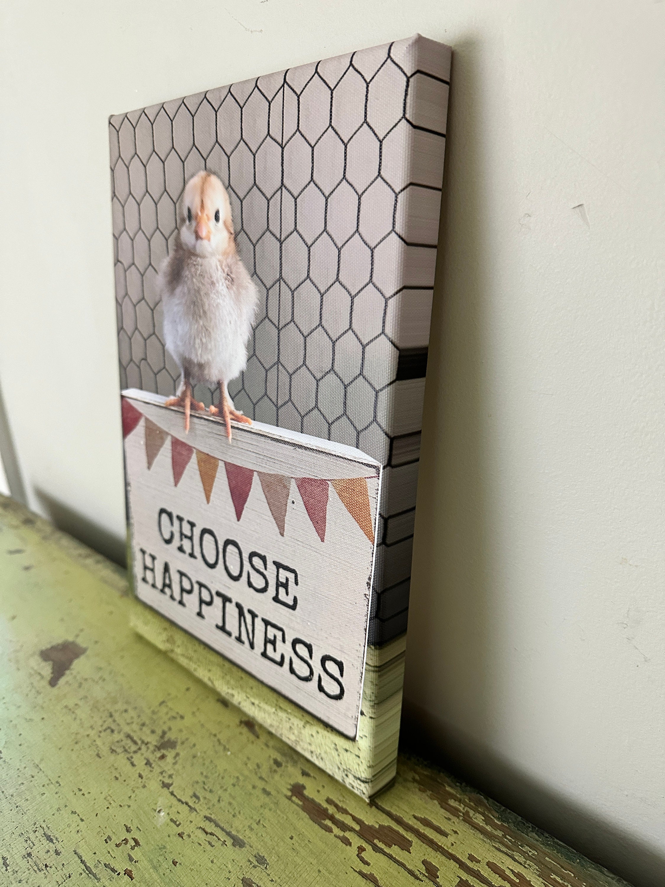 8 X 12 Canvas Chicken Art Choose Happiness Matilda - Etsy