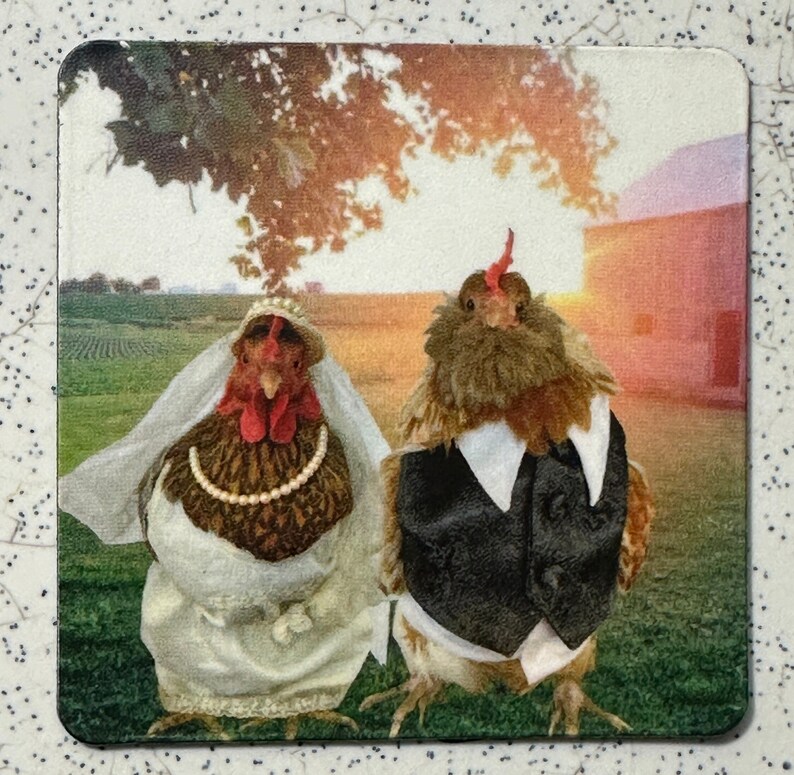 2x2 Small Magnet Chicken Wedding Couple Sunset Free Shipping - Etsy