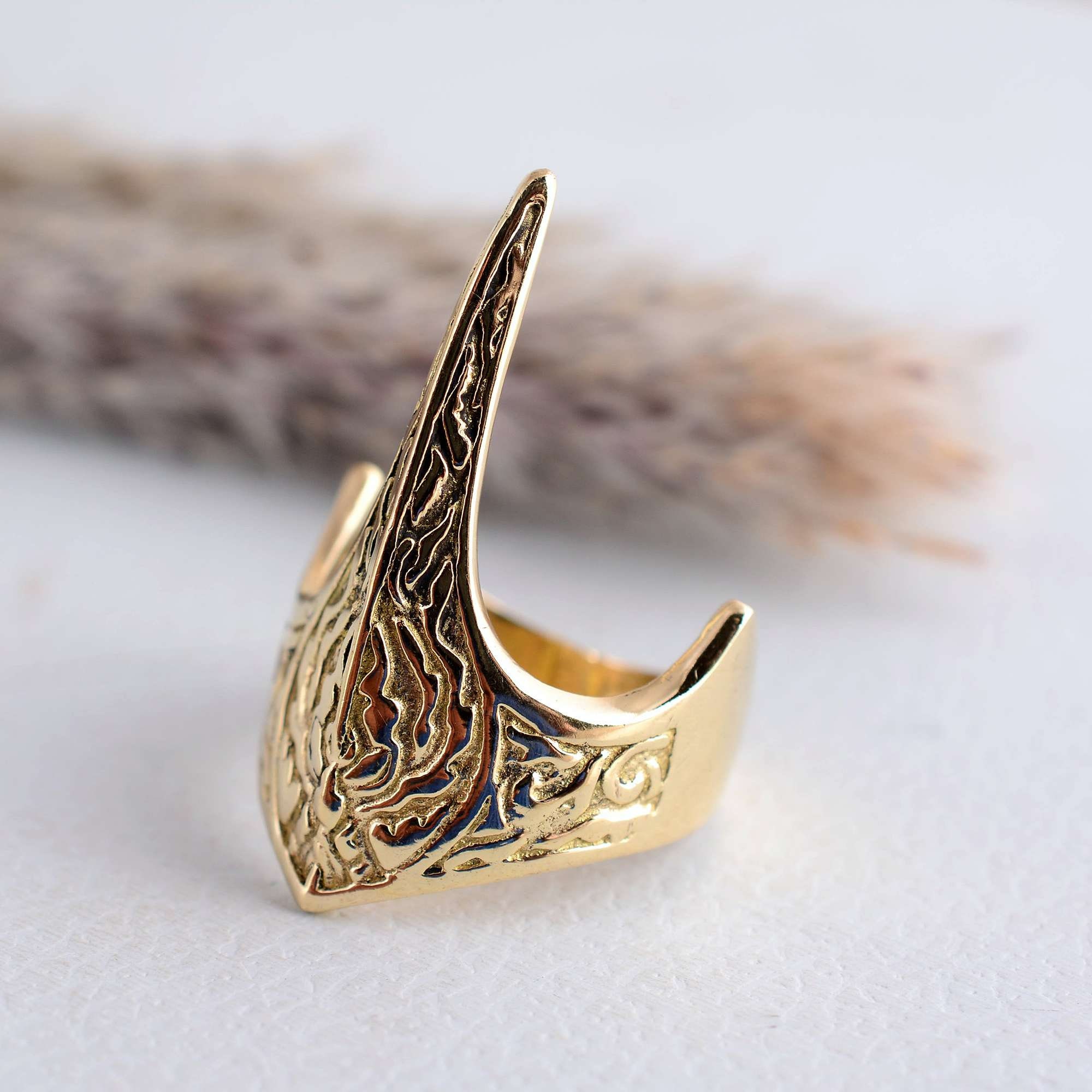 Embroidered Archer Ring, Thumb Silver Men Ring, Zihgir Ring, Hand ...