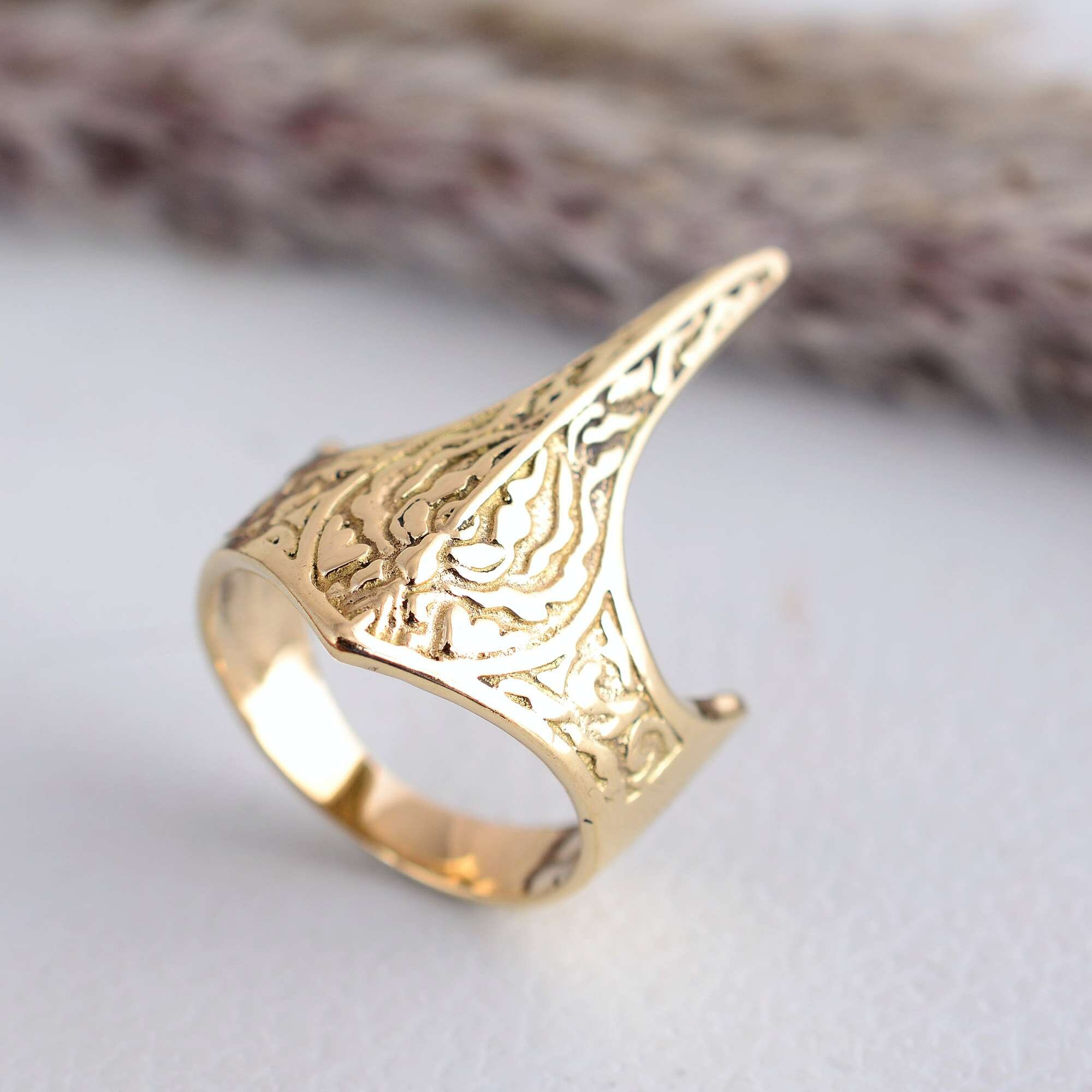 Embroidered Archer Ring, Thumb Silver Men Ring, Zihgir Ring, Hand ...