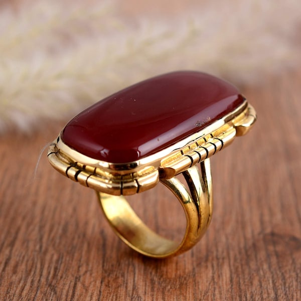 Red Stone Ring - Etsy