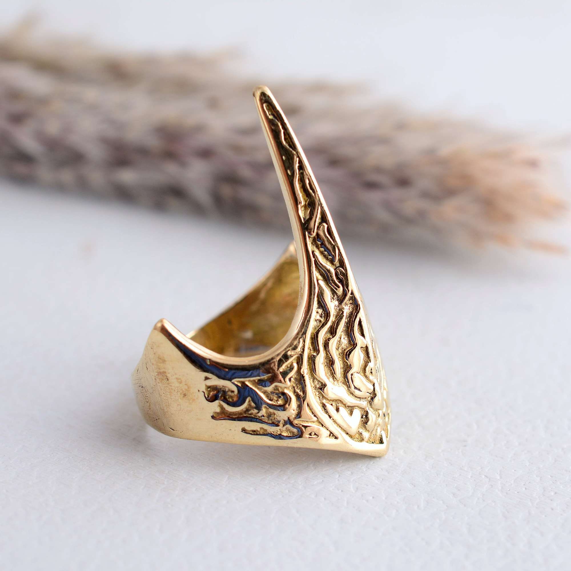 Embroidered Archer Ring, Thumb Silver Men Ring, Zihgir Ring, Hand ...