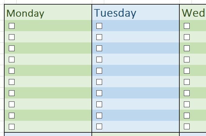 Printable Simple Weekly To-do List Excel Spreadsheet - Etsy