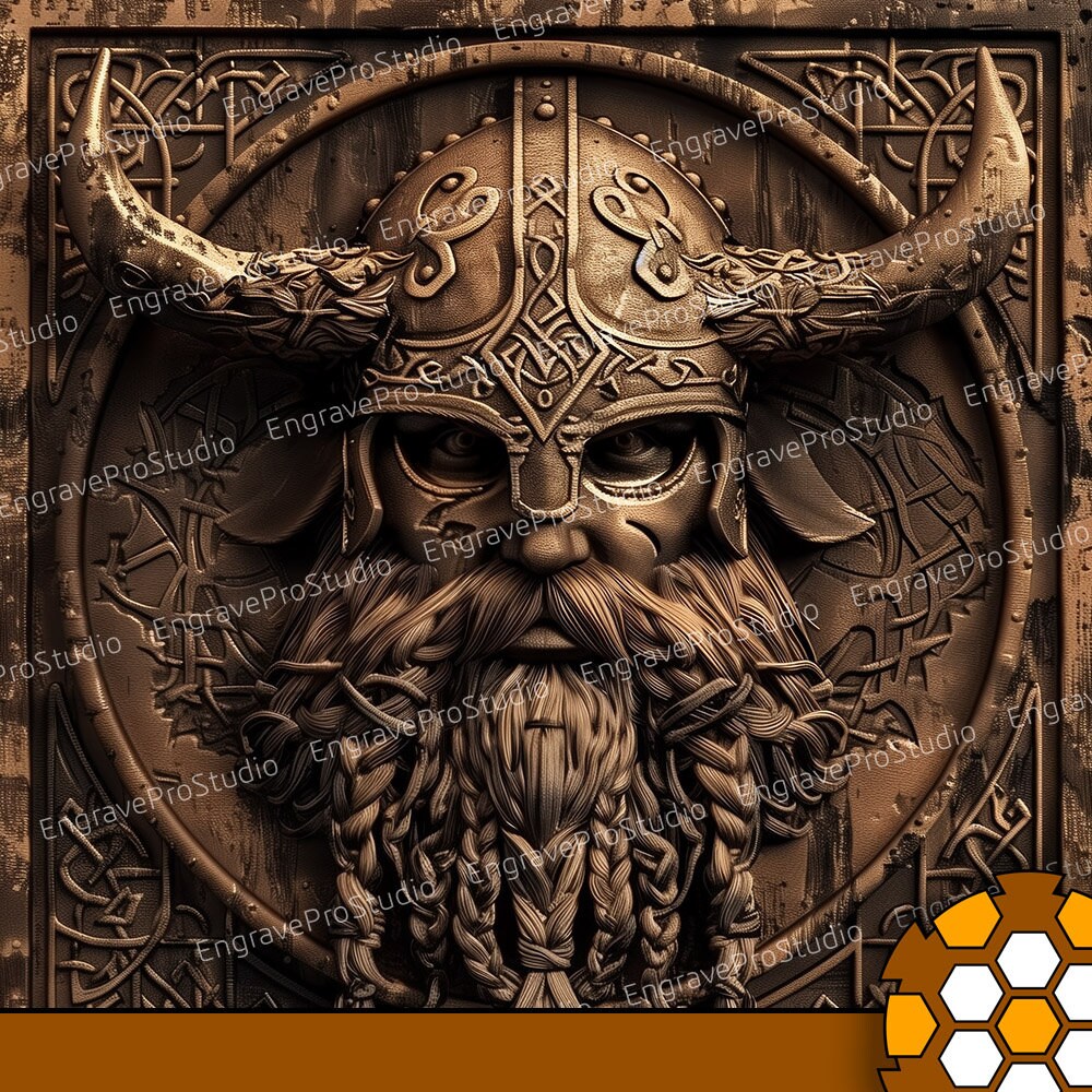 3d Viking Head Art | Laser Ready | PNG Engraving | Laser Engraving File ...