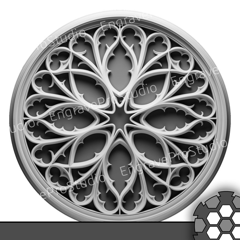 3d Embossing Circle Pattern | Laser Engrave File | Church Window | PNG ...