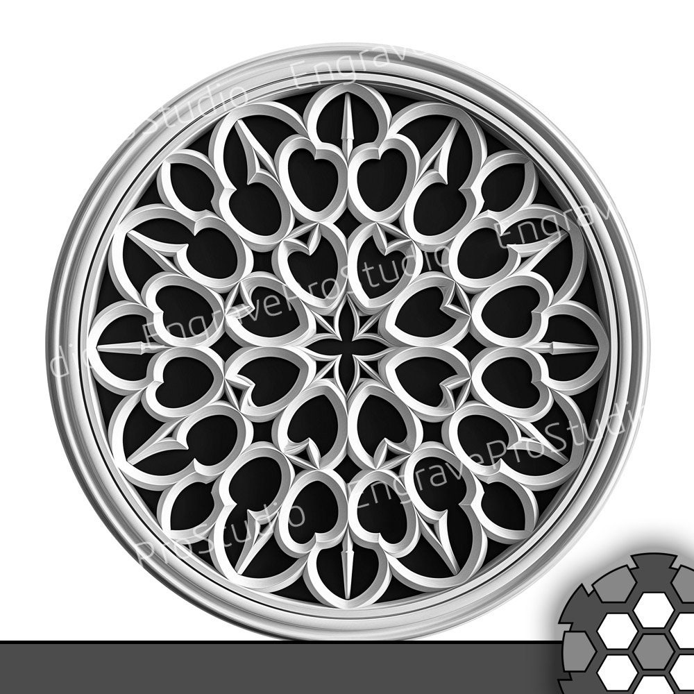 Laser Engrave File | 3d Church Windows Round Art | 3D Illusion | PNG ...