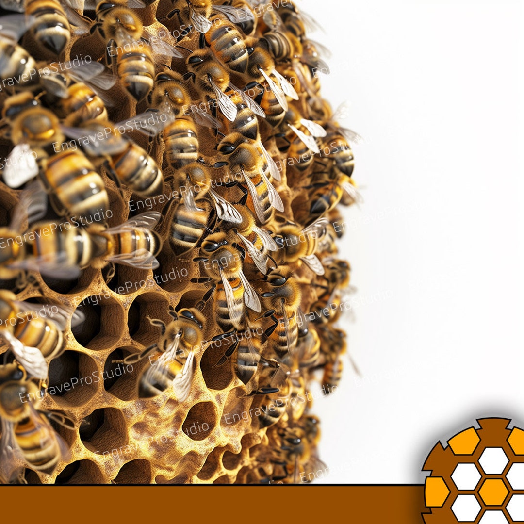 Honey Bees Laser Engraving File | Beehive Close up Laser Ready | PNG ...