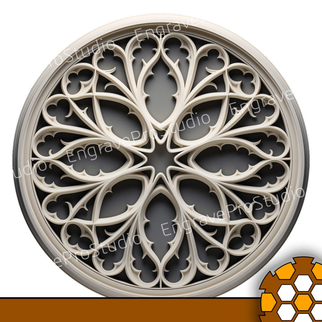3d Embossing Circle Pattern | Laser Engrave File | Church Window | PNG ...