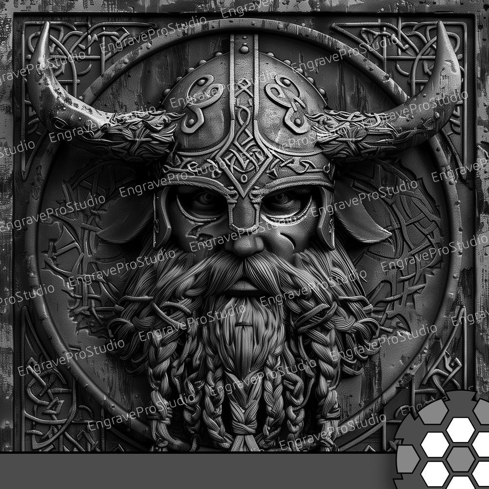 3d Viking Head Art | Laser Ready | PNG Engraving | Laser Engraving File ...