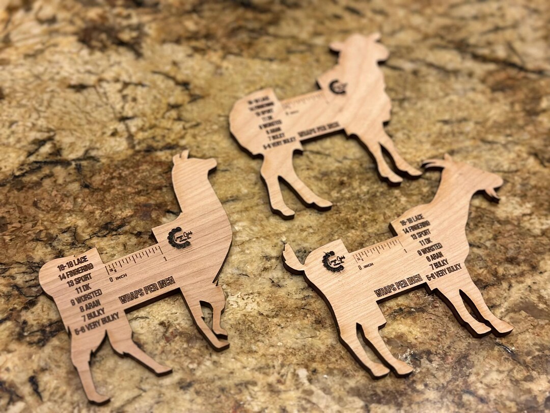 Animal Shaped Wool and Yarn Wraps per Inch (WPI) Guide - Set of 3 ...