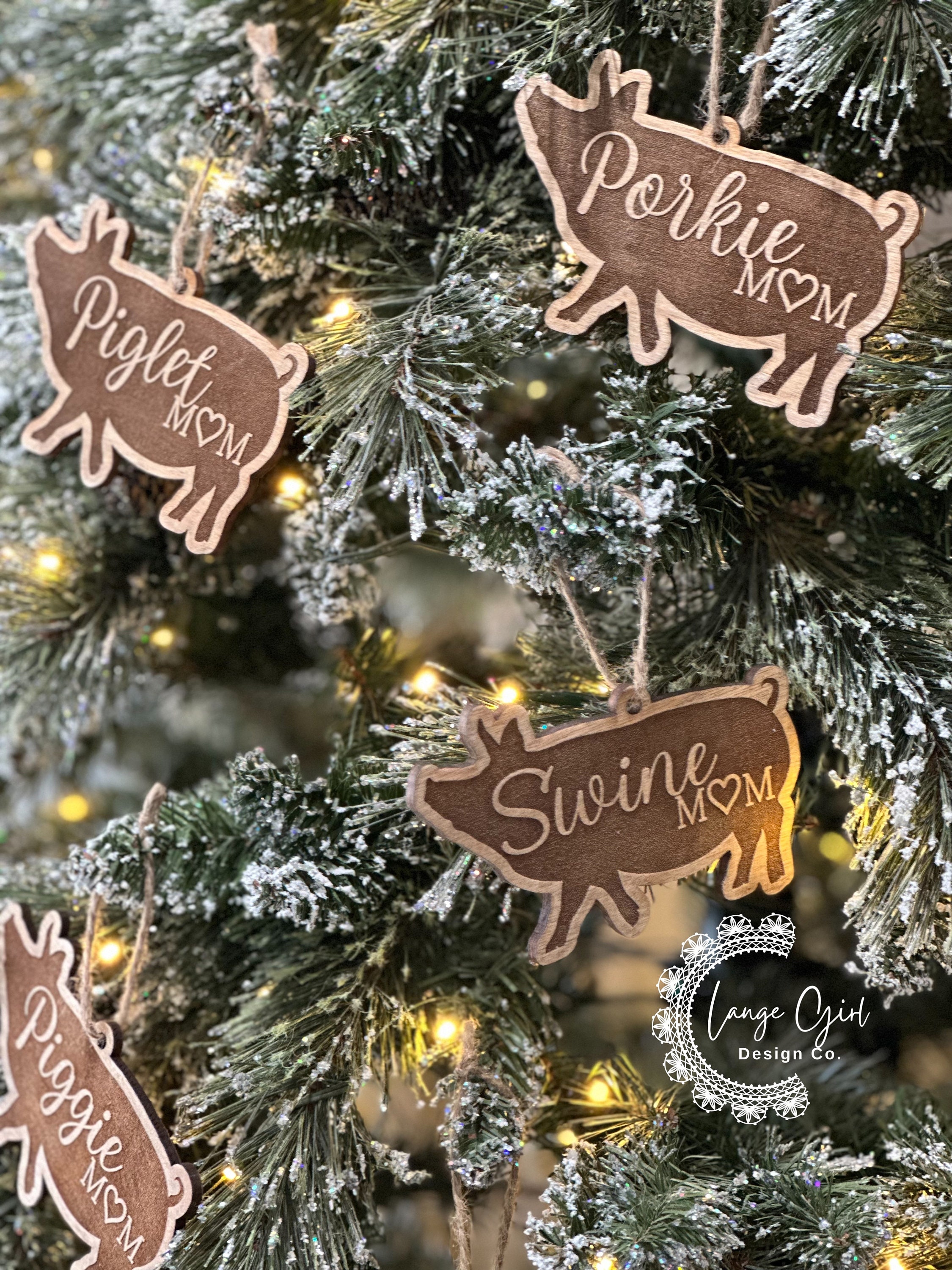 Pig Livestock Ornament - Personalized Hang Tag Love Gift Piggie Porker ...