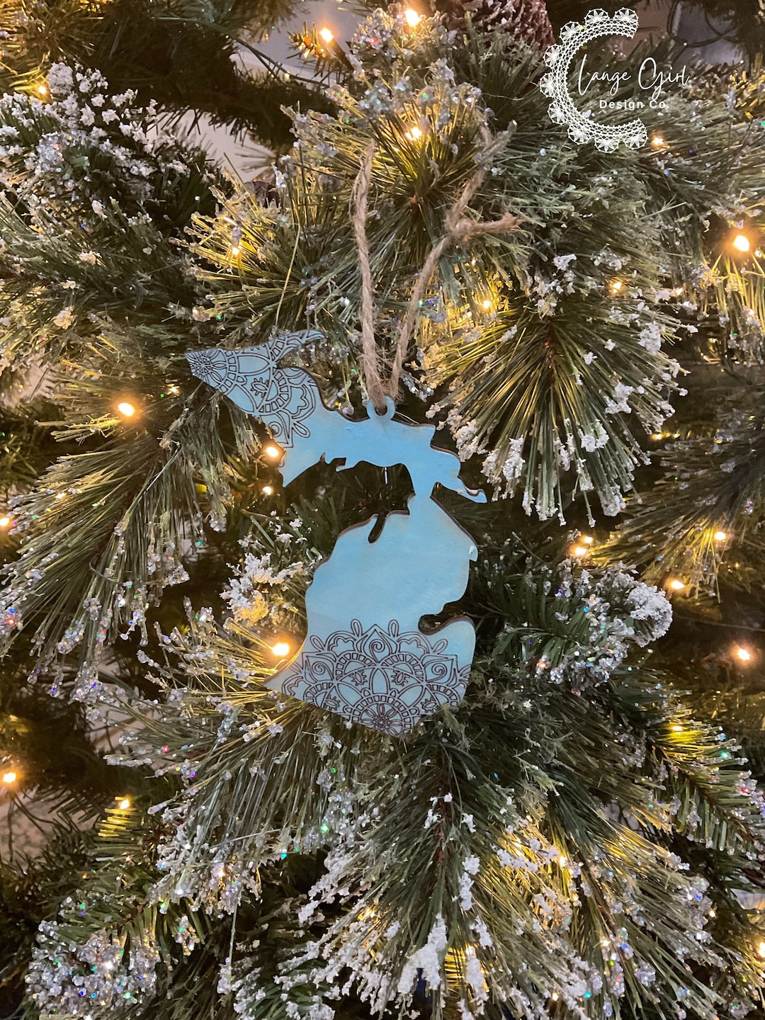 Michigan Mandala Pattern State Shape Outline Ornament - Etsy
