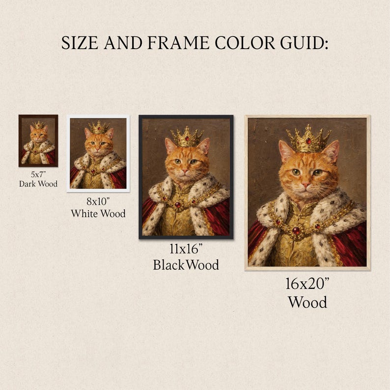Royal Pet Portrait Oil Painting From Photo: Cat & Dog Memorial Gift ...