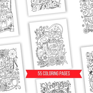 Inspirational Coloring Pages: Motivational Quotes for Good Vibes ...