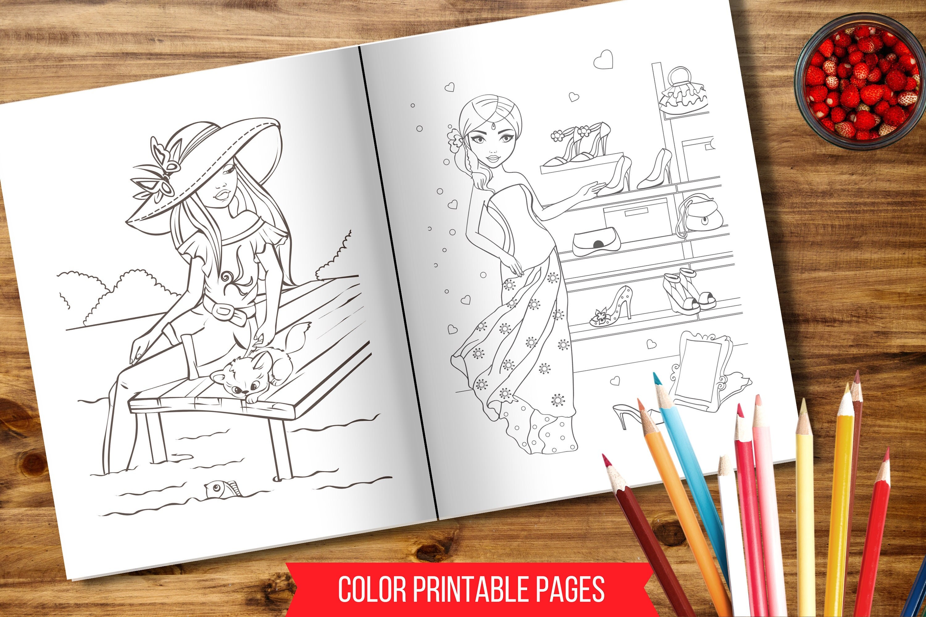 Fashion Coloring Pages: Little Fashionistas | Coloring Book for Girls ...