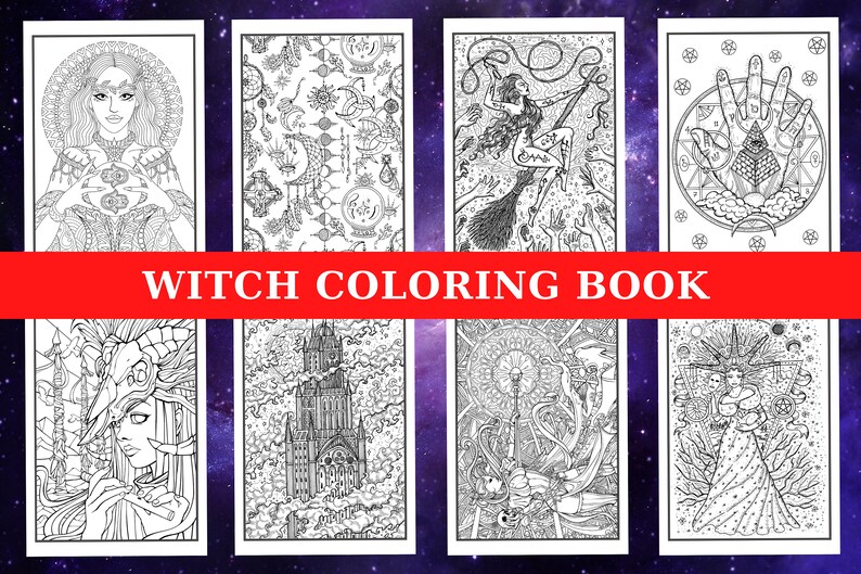 Witch Coloring Pages | Witch Coloring Book for Adults and Teens | 47 ...