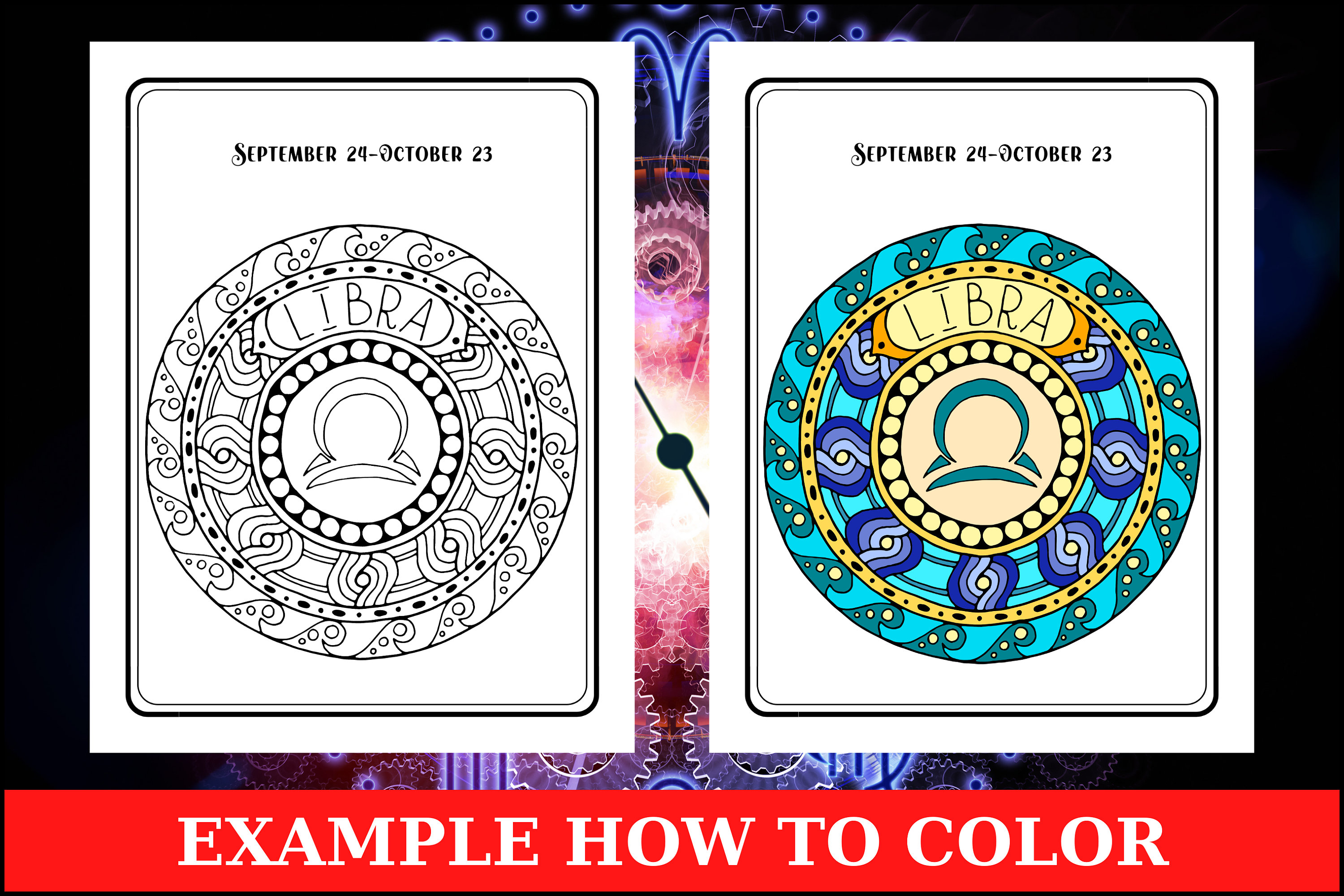 Zodiac Coloring Pages | Zodiac Coloring Book for Adults and Teens Vol.2 ...