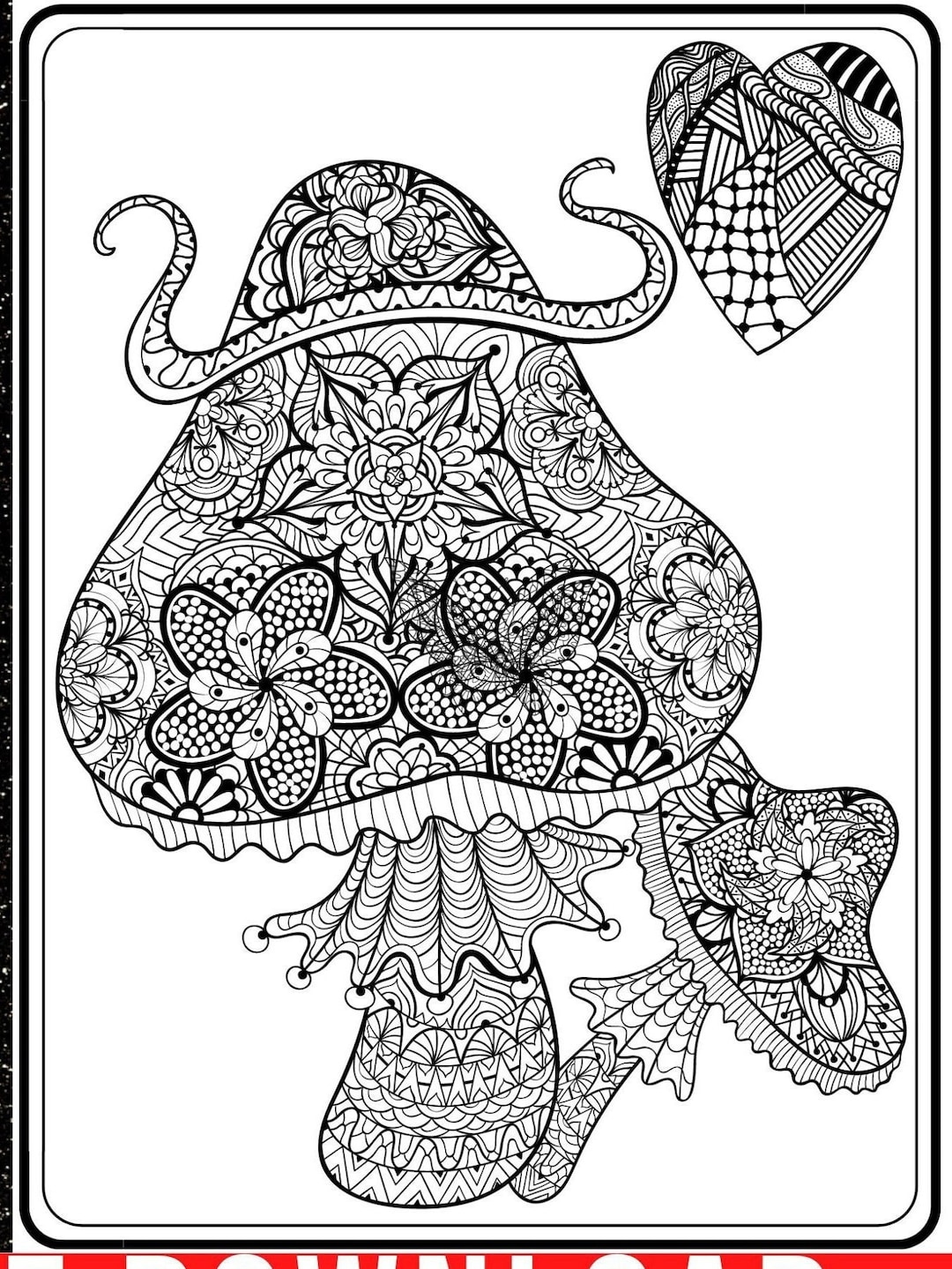 Mushroom Coloring Book | 45 Zentangle Designs (printable PDF) - Etsy