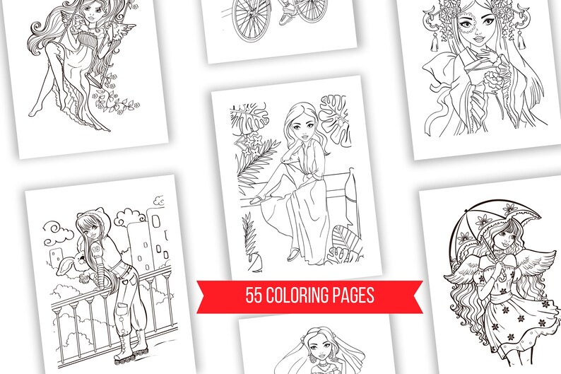 Fashion Coloring Pages: Little Fashionistas | Coloring Book for Girls ...