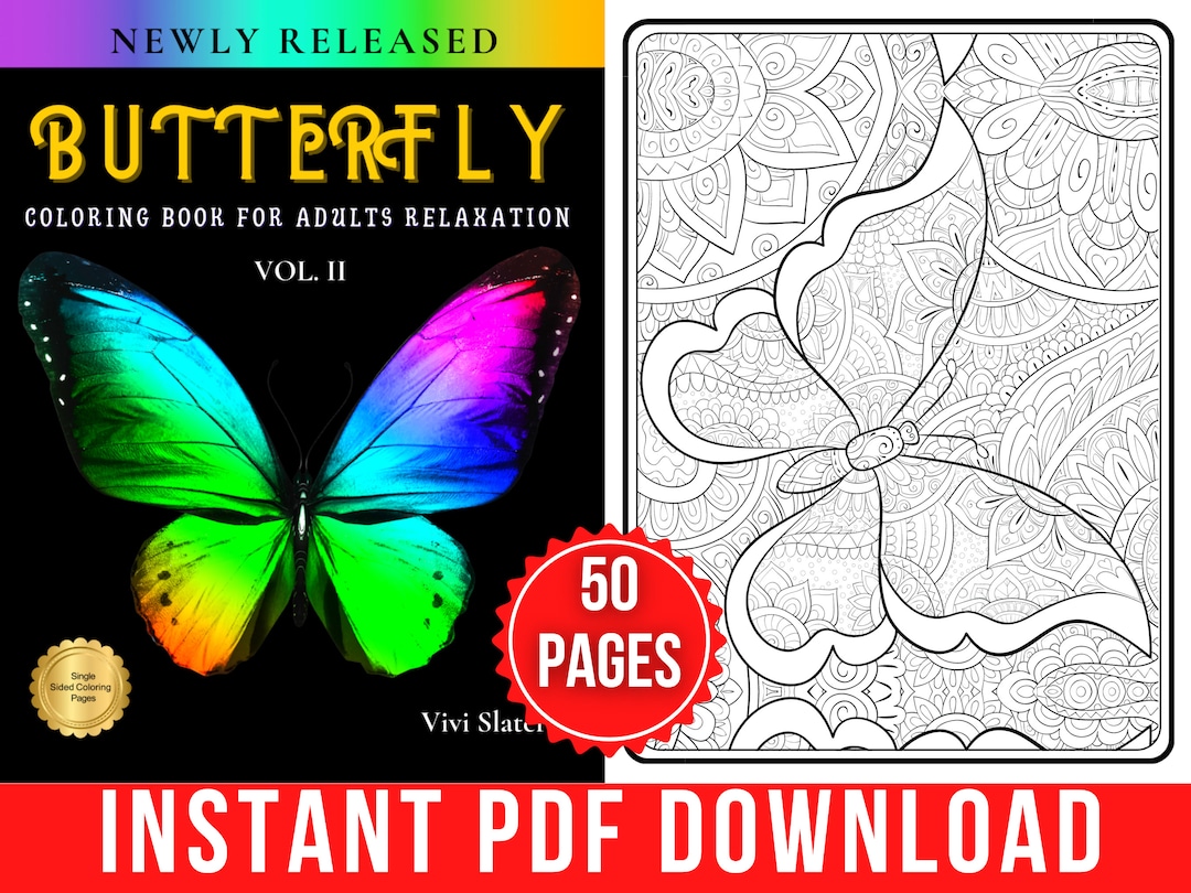 Butterfly Coloring Pages | Butterfly Coloring Book for Adults and Teens ...